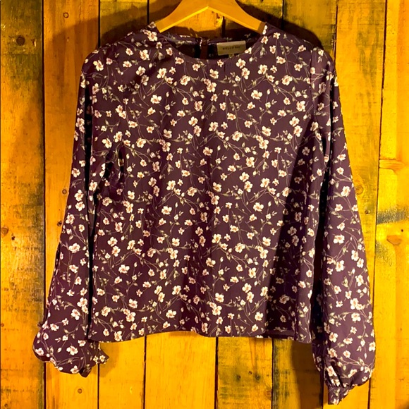 MELLODAY | Tops | Nwot Melli Day Maroon Floral Long Bohemian Sleeve ...